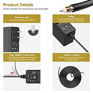 Omilik 6FT AC Adapter Fits for CEN TECH 5 in 1 Portable Power Pack # 60703 Jump Starter CEN TECH 4 in 1 3 in 1 Portable Power Pack # 69401 60657 Charger 4 in 1 Jump Starter Item# 39954 8884 CEN TECH