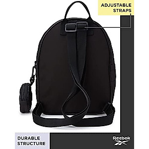 Reebok Women's Backpack - Artemis Quilted Shoulder Purse - Travel Gym Bag for Kids, Teens, and Adults, Size One Size, Black