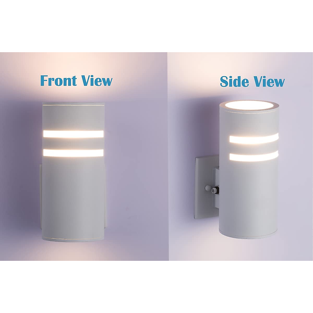 TengXin Dusk to Dawn Sensor Outdoor Wall lamp, Outdoor Lighting with Stainless Steel 304,Black Finish Up Down Light for Garden,Patio Bedroom and Living Room(8.7" Height,No Bulbs)