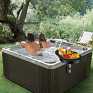 wuyule Spa Caddy Side Table Tray Hot Tub Table Tray 360° Rotation Design Spa Tray Cup Holder for Hot Tub