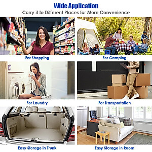 Folding Shopping Cart Stair Climbing Dolly w/Bag & Bungee Cord