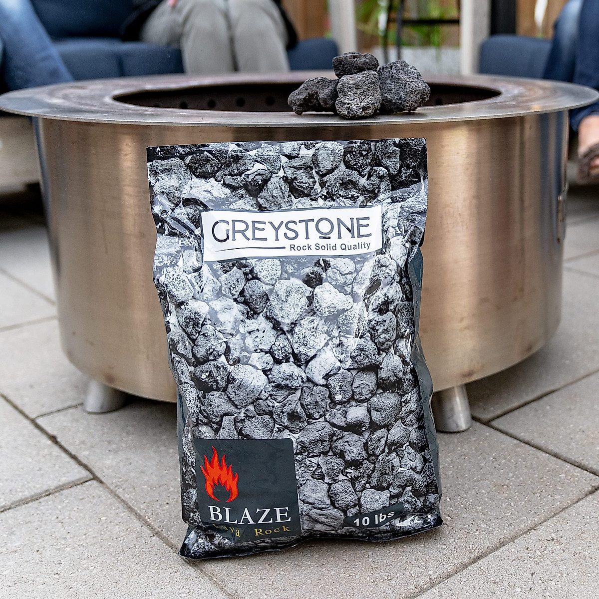 Lava Rocks for Fire Pit - 10 Pound Bag, Gas Fire Pit, Outdoor Fireplace, Fire Bowl, Mini Fire Pit - Fire Pit Rocks, Lava Rock for Mini Firepit, Gas Fireplace Rocks, Fire Table Rocks - Blaze (Black)