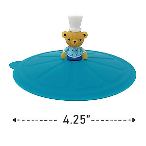 Wrapables Silicone Cup Lids, Anti-Dust Airtight Mug Covers for Hot and Cold Beverages (Set of 6), Charming Animals