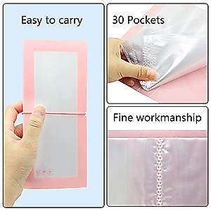 RIIEYOCA 2 Pcs Mini File Folder 30 Pockets,Plastic Wallet for Cards,Coupons,Receipt,Tax Item, Storage File Manager with Color Labels (Pink+Yellow)
