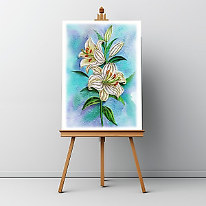 QUILLCRAFT White Lily Sympathy Card, Condolences Greeting Card for Loss of Mother, Father, Him Her Pet, Thinking Of You Card, Quilling Quilled Card with Envelope for Grief and Loss (White Lily)