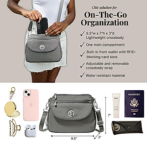 Baggallini Women's Calais Crossbody Bag, Sterling Shimme