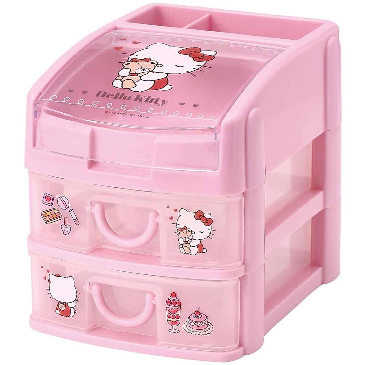 Skater CHE3N-A Mini Chest, Storage Case, Storage Box, Hello Kitty, Fluffy Roman, Sanrio, 5.9 x 7.5 x 6.5 inches (15 x 19 x 1