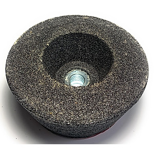 Flaring Cup Grinding Stone with Arbor Thread for Grinding Granite 5X2X5/8-11 (1 Pack) (Black SiC, 36 grit)