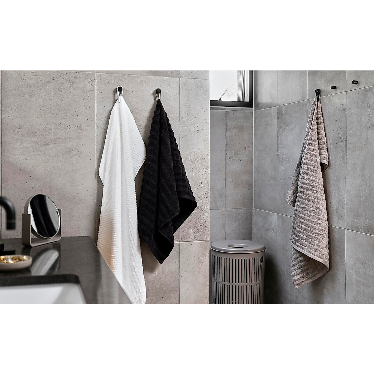 ZONE DENMARK Loop Towel Clip - Magnetic Towel Hanger - Keeping Your Towels Secure and Your Bathroom Organized. The Perfect Style and Functionality for a Neat and Tidy Bathroom Décor. (Pack of 2)