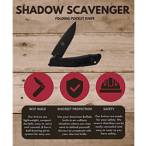 ABKT Shadow Scavanger Ball Bearing Folding Knife - Black