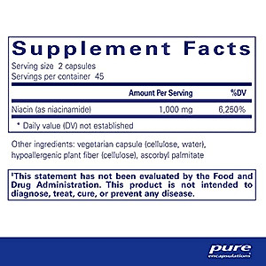 Pure Encapsulations Niacinamide | Vitamin B3 Supplement to Support Energy Metabolism, Joint Mobility, and Metabolic Function* | 90 Capsules