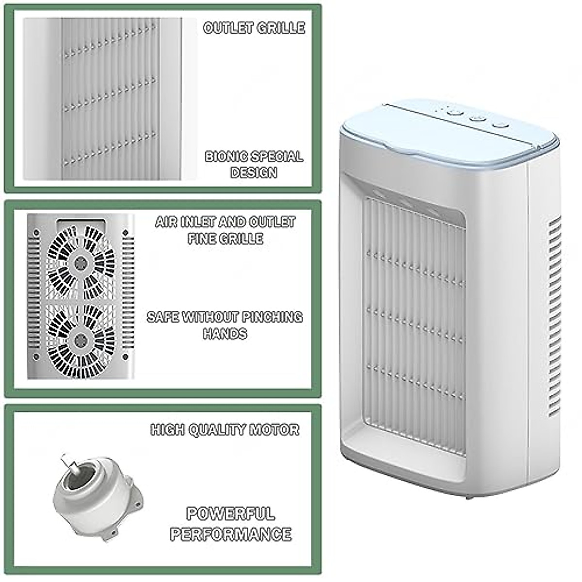 Mini Portable Air Conditioner 3 in 1 USB Portable Air Condition Strong and Durable Personal Humidifier Ideal for Home Office Bedrooms