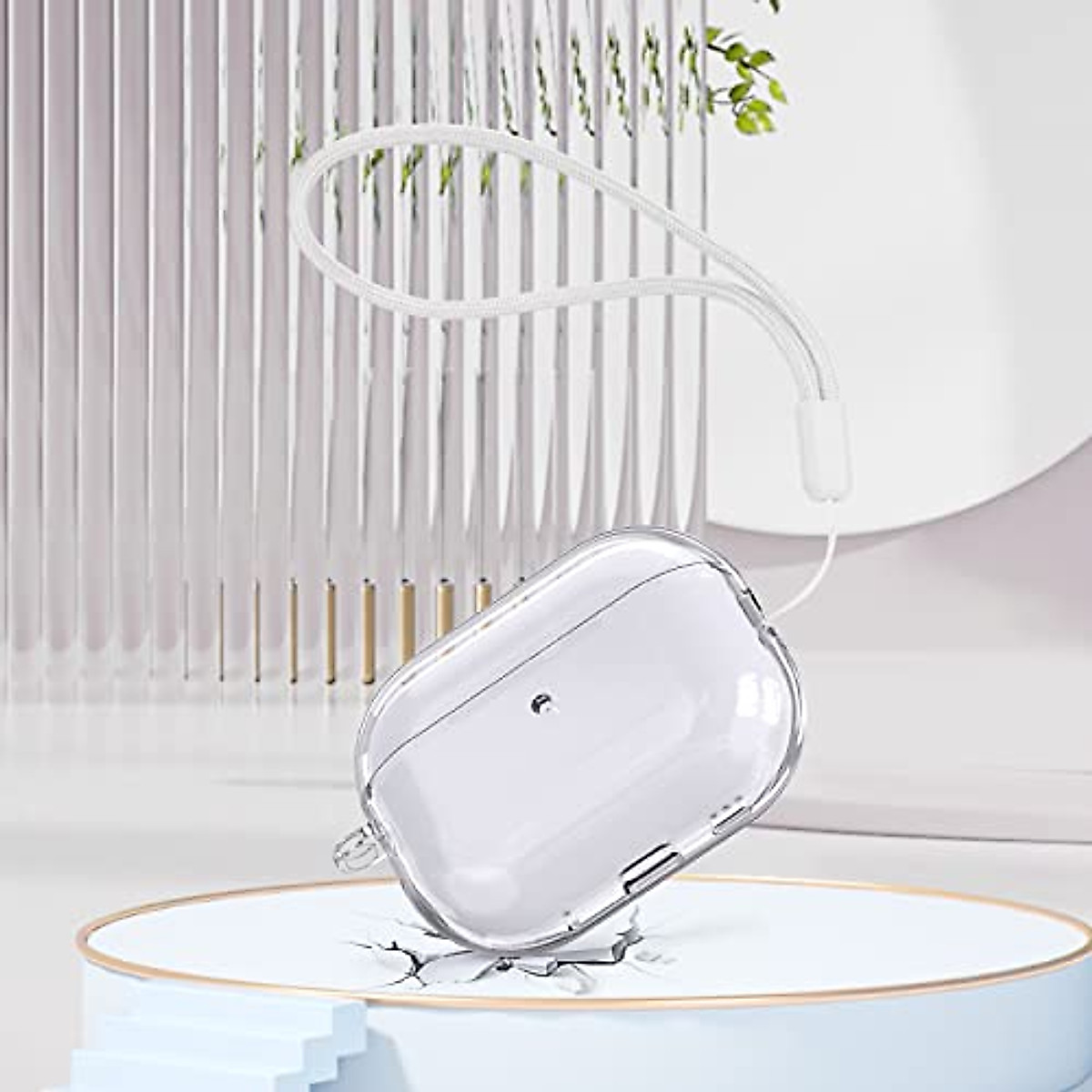 VISOOM Clear Case for Airpods Pro 2nd Generation - Airpods Pro 2 Cases Cover with Lanyard Women Soft TPU iPod Pro 2 Earbuds Wireless Charging Case Girl Bling Keychain for Apple Airpod Gen Pro 2