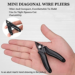 BOENFU 3.5-in Mini Cutter with Lock, Micro Wire Cutter with Spring, Small Snips - Black