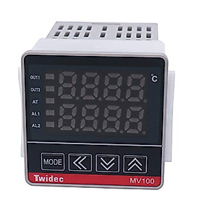 Twidec/MV100-B10 Digital Display PID Temperature Controllers Thermostat Regulator AC 85V - 265V MY-104+ K Sensor Thermocouple + Heat Sink and Solid State Relay SSR 40 DA