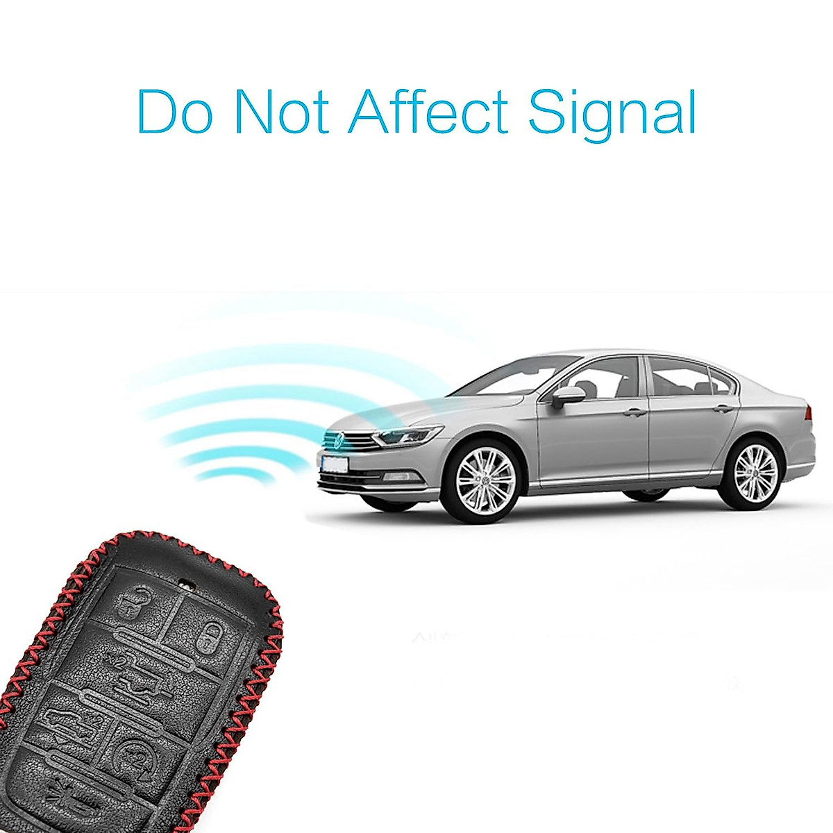 MECHCOS Compatible with Ram 1500 Limited Truck Pickup 6 Buttons Leather Case Key Fob Cover Keyless Remote Holder Protecter Key Chain