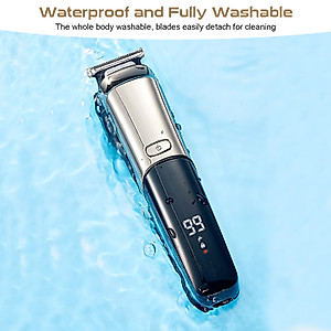 Beard Trimmer, Cordless Hair Clippers for Men Body Hair Trimmer, Mustache Nose Facial Cutting Groomer, Waterproof Electric Shaver 11 in 1 Grooming Kit, USB Rechargeable & LED Display 1.0 Count
