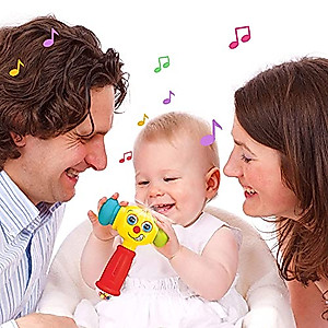 Toy Hammer w/Lights, Learning Mode and Music Mode – Baby Hammer Toy Plays 6 Short Kids' Songs, Counts 1-10 w/Baby, Changes Funny Expressions and Lights Up – for Kids 12 Months and Older