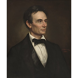 ArtDirect George Peter Alexander Healy 15x17 Gold Ornate Frame and Double Matted Museum Art Print Titled - Abraham Lincoln (1860)