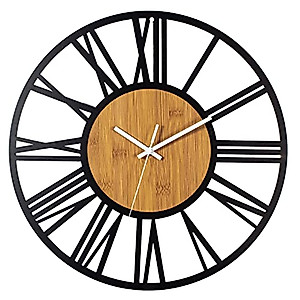 1st owned Round Wall Clock for Living Room Decor Modern Battery Operated Nearly Silent Black Clocks for Home Living Room Garden Office Cafe Decoration -40CM