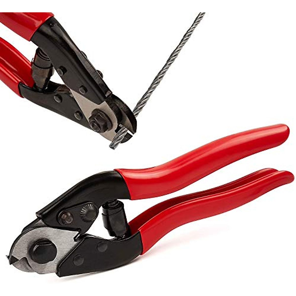 Cable Cutter, Heavy Duty Wire Rope Cutter for DIY Projects, Railing, Decking, Wire Seals & Bicycle Cable | Sharp & Precise One-Hand Operation Steel Cable Cutter