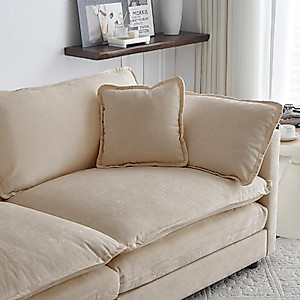 Neylory Modern Love Seat 2-Seater Sofa Couch, Comfortable Deep Seat Chenille Loveseat with 2 Pillows & Armrest Pillows for Living Room Apartment Bedroom, 76.7" W