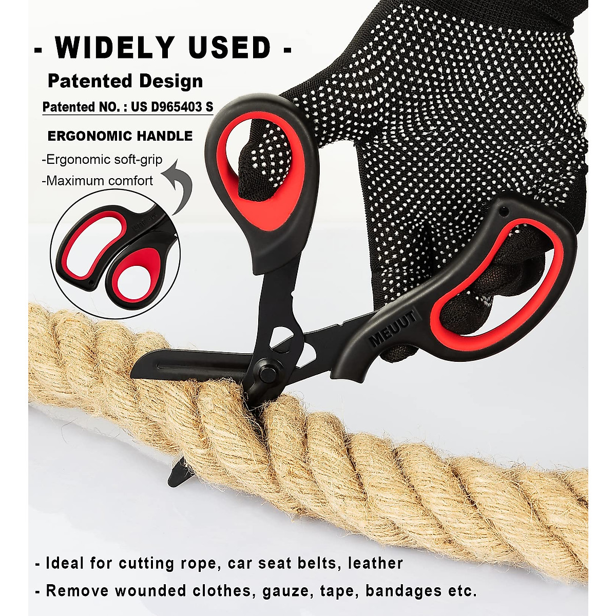 MEUUT 2 Pack Trauma Shears Patented Bandage Scissors - Medical Supplies with 8 inch Heavy Duty Medical Scissors for EMT Workers Nurses