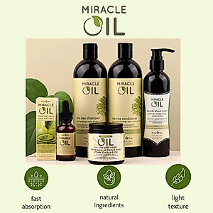 Earthly Body Miracle Oil Tea Tree Conditioner, 16 oz. - Detangles, Tames Frizz & Nourishes Roots - Tea Tree, Hemp Seed, Argan & Eucalyptus Oils - 100% Vegan, Cruelty Free