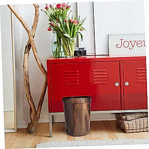 Levemolo Retro Trash Can, Brown, Polypropylene, Open-Top