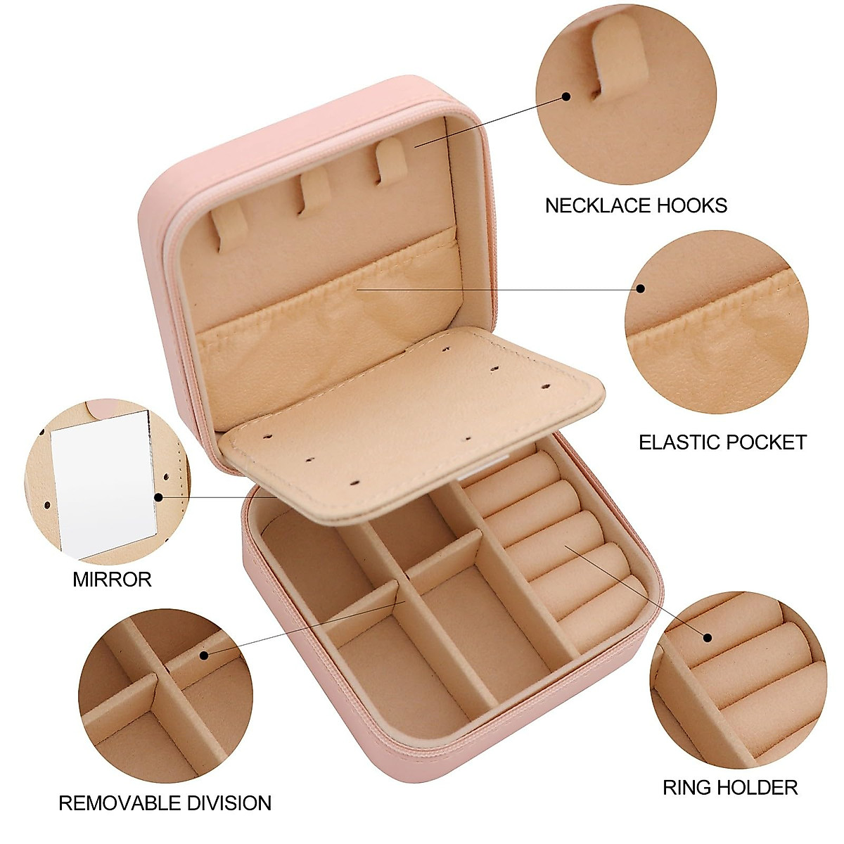 XVX Personalized Mini Jewelry Organizer Box - Ideal Birthday & Graduation Gifts for Daughters, Granddaughters | Travel Initial Jewelry Case for Girls Women-Cyan Z