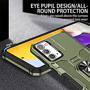 CCSmall for Samsung Galaxy Note20 Case with Metal Ring Kickstand for Women & Men, Heavy-Duty Protection Shockproof Bumper Cover Case for Samsung Galaxy Note 20 TY Green