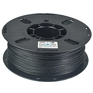 RANKI Glass Fiber Petg Filament 1.75mm 1KG, Outdoor Use Tough Glass Fiber PETG 3D Printer Filament, High Temperature Resistance, 1 KG Spool, (Black)