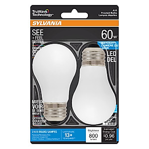 SYLVANIA LED TruWave Natural Series Ceiling Fan / Fixture Light Bulb, 60W A15 Daylight Medium Base, Dimmable, Soft White