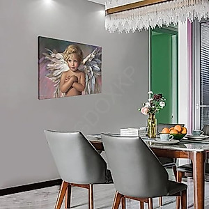 American Artist Nancy Noel's Work Angel Girl Angel Wings Retro Art Poster Canvas Poster Bedroom Decor Office Room Decor Gift Frame-style 20x16inch(50x40cm)