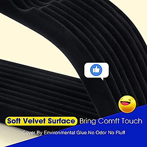 Ulimart Velvet Hangers - Hangers 50 Pack - Upgraded Sturdy Felt Hangers for Closet,Hangers Non Slip & Space Saving,Clothes Hangers for Coats, Suit, Jackets, Pants & Dress