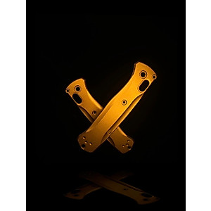 Sunset Orange, Smooth, Billet Aluminum, Full Size Bugout, Gift for dad, Everyday Carry Knife Scales