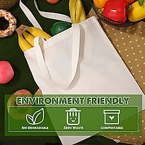 Reginary 36 Pack 13 x 15 Inch Cotton Canvas Tote Bag Bulk with Handles Blank Shopping Bag for Crafts Lightweight Economical Reusable Grocery Cloth Bags for DIY Advertising Activity Gift