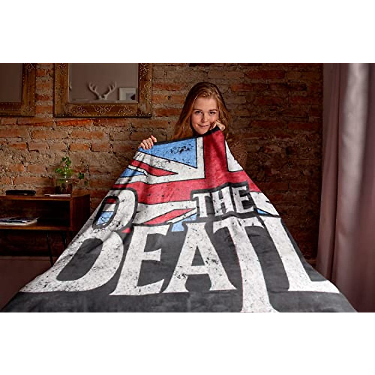 The Beatles Flag Distressed Print Soft Plush Fleece Throw Blanket 45" x 60"