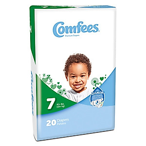 ATTENDS Baby Diaper Comfees Tab Closure Size 7 Disposable (#CMF-7, Sold Per Case)