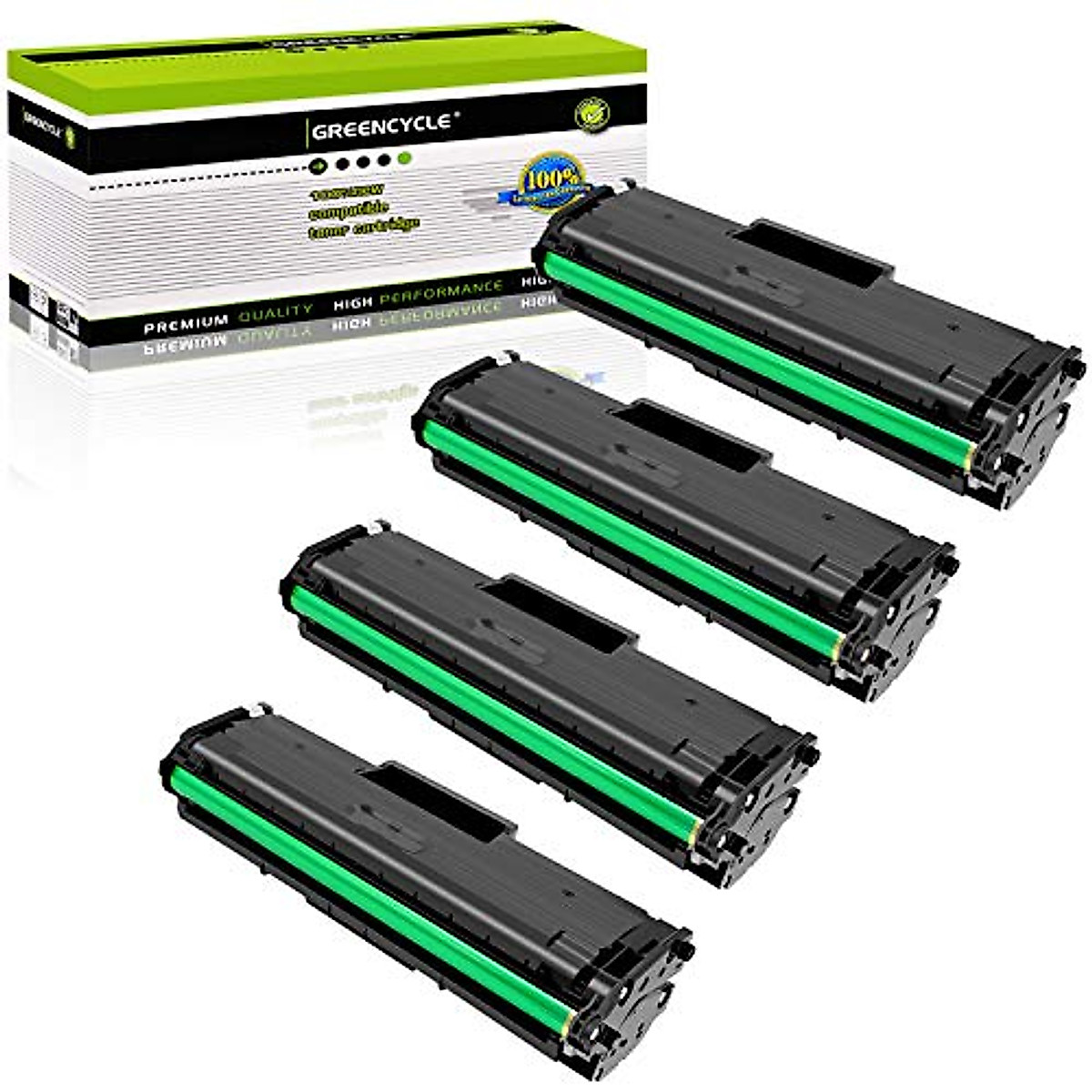 greencycle 4 Pack Compatible Toner Cartridge Replacement for Samsung 111S MLT-D111S Black Compatible with Xpress SL-M2020W Xpress SL-M2070W Xpress SL-M2070FW Printer
