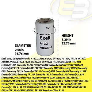 Exell A132 Alkaline 3V Battery TR132, PC132A, EN132A