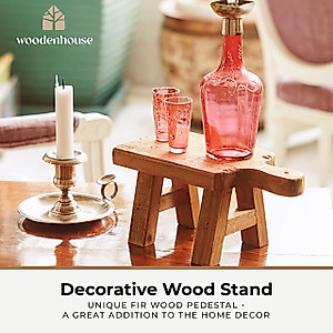 WOODENHOUSE LIFELONG QUALITY Wooden Stand - Rectangular Fir Wood Pedestal Stand for Kitchen, Bathroom, or Decor - Pre-Assembled, Sturdy, Easy Handle, Great Gift