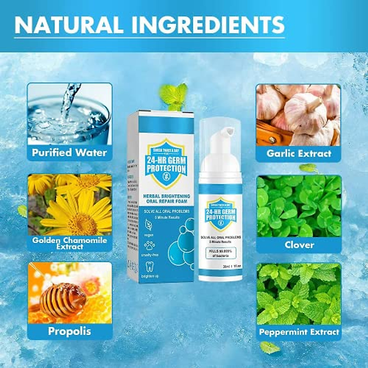 eelhoe Mouthwash, Calculus Removal, eelhoe Whitening Foam Toothpaste, Healing Mouth Ulcers, Eliminating Bad Breath (3 Bottles)