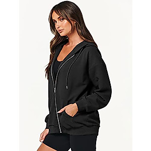 Prinbara Women's 2023 Hoodies Casual Jackets Sweatshirts Zip Up Y2k Hoodie Cute Teen Girl Tops Trendy Gothic Clothing 9PA31-zangqing-M Black