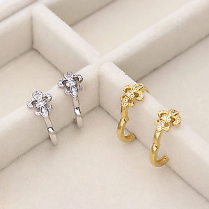 BERRICLE Sterling Silver Cubic Zirconia CZ Small Fashion Hoop Huggie Earrings for Women, Rhodium Plated 0.5"