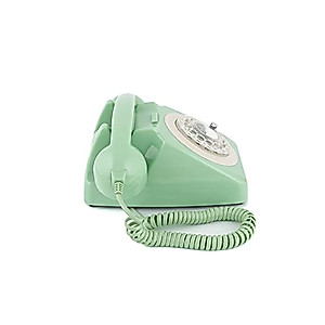 GPO 746 Rotary 1970s-style Retro Landline Phone - Curly Cord, Authentic Bell Ring