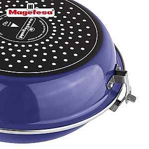 MAGEFESA ® Frittata spanish tortilla frying pan, 9.4 in, blue, double layer non-stick frying pan, vitrified steel, compatible with all types of fire, including induction, Dishwasher safe, Ergonomic