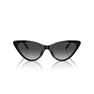 Michael Kors Eyewear Women's MK2195U Harbour Island Universal Fit Cat Eye Sunglasses, Black/Dark Grey Gradient, 56 mm