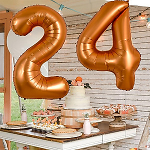 TONIFUL 40 Inch Orange Large Numbers Balloon 0-9 Birthday Party Decorations,Big Number 4 Foil Balloon Digital 4 for Birthday Party,Wedding, Bridal Shower,Engagement,Graduations,Anniversary,Baby Shower