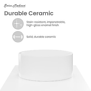 Monaco 36" Floating Bathroom Shelf with Vessel Sink in Glossy White